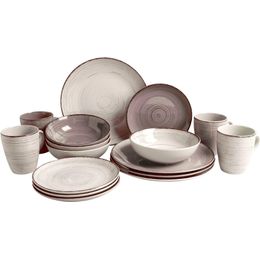 Kombiservice OTTO HOME "Geschirr-Set, Service Finnian", grau, 16 Stk., Steingut, Geschirr-Sets, Kombiservice, Geschirr-Set, Coupe-Form, alltagstauglich, 16 Teile