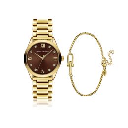 Quarzuhr MARC LAUDER "SME7-1", gold, Armbanduhren, Damen, Quarzuhr