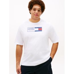 Tommy Hilfiger Big & Tall T-Shirt "BRAND LOVE TEXT", Jungen, Gr. 5XL, wei&szlig;, Single Jersey, Obermaterial: 100% Baumwolle, TOMMY HILFIGER BIG & TALL, unifarben, regular fit normal, Rundhals, eingesetzt abgesteppte Kante, Shirts T-Shirt, Regular fit f&uuml;r gro&szlig;e Gr&ouml;&szlig;en
