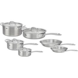 Topf-Set Fissler "Fissler M5 Pro-Ply, Edelstahl-Topfset (10-teilig)", silber (silberfarben), T&ouml;pfe, 10-teiliges Premium Kochgeschirr mit Pro-Ply&trade; Technologie