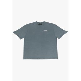 T-Shirt DROPSIZE "Dropsize HEAVY OVERSIZE TOUR T-SHIRT", Jungen, Gr. L, grau (acid grau), 100% Baumwolle, bedruckt, oversize, Rundhals, Shirts T-Shirt