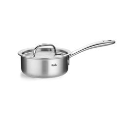 Kasserolle Fissler "M5 Pro-Ply Stielkasserolle mit Metalldeckel", silberfarben, B:18,5cm H:9cm L:37cm &Oslash;:16cm, T&ouml;pfe, Kasserolle, Kompakte Stielkasserolle mit Pro-Ply&trade; Technologie und Metalldeckel