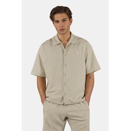 Pegador Herren Kurzarmshirt "Libco Structured Knit Shirt"khaki beige warm wei&szlig;, Gr. XL, unifarben, Single Jersey, Obermaterial: 70% Polyester, 30%
