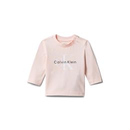 Langarmshirt Calvin Klein Jeans "MONOLOGO T-SHIRT", Jungen, Gr. 62, mangano calcite, Jersey, Obermaterial: 94% Baumwolle, 6% Elasthan, unifarben, regular fit normal, Rundhals, eingesetzt abgesteppte Kante, Shirts Langarmshirt, Regular fit f&uuml;r Babys