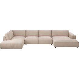 Wohnlandschaft Musterring "MR LUCIA, das ultimative Raumwunder von Musterring", sand, B:434cm H:81cm T:224cm, 100% Polyester, Sofas, Wohnlandschaft, Gigantische Fl&auml;che, erstklassige Kammerkissen & Luxus-Komfort