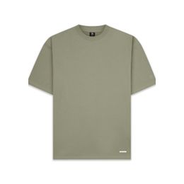 T-Shirt DROPSIZE "Dropsize Herren Super Heavy Blank T-Shirt", Jungen, Gr. XS, gr&uuml;n (olive), 100% Baumwolle, unifarben, oversize, Rundhals, Shirts T-Shirt