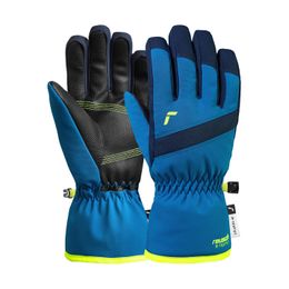 Skihandschuhe Reusch "Wonder R-TEX XT Junior", M&auml;dchen, Gr. 6, blau (blau, schwarz), 93% Polyester, 7% Lederimitat, mehrfarbig, Handschuhe, mit wasserdichter, atmungsaktiver Funktion