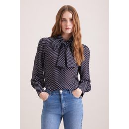 Klassische Bluse Seidensticker, Damen, Gr. L (40), blau (dunkelblau), 100% Viskose, gemustert, regular fit, ohne Ausschnitt, Blusen Bluse, 1/1 Kragen Druck