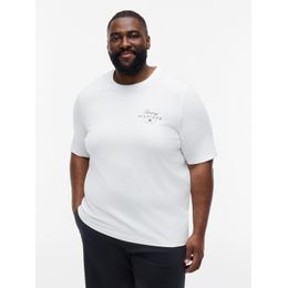 Tommy Hilfiger Big & Tall Herren T-Shirt "BT-SCRIPT STACK"wei&szlig;, Gr. XXL, TOMMY HILFIGER BIG & TALL, Single Jersey, Obermaterial: 100% Baumwolle, Shirts, Gro&szlig;e Gr&ouml;&szlig;en, aus