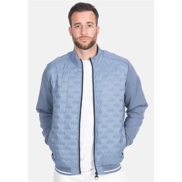 Steppjacke NEW CANADIAN, Herren, Gr. 54, blau (aquablau), 100% Polyamid, unifarben, kurz, hoch geschlossener Ausschnitt, Jacken Steppjacke, mit elastischem Strickeinsatz