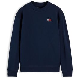 Sweatshirt Tommy Hilfiger, M&auml;dchen, Gr. 10 (140), blau (schwarz night navy), Sweatware, Obermaterial: 100% Baumwolle, unifarben, regular fit normal, Rundhals, B&uuml;ndchen, Sweatshirts Sweatshirt, Rundhalsausschnitt, Regular Fit, Kinder bis 16 Jahre