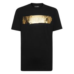 T-Shirt Plein Sport "T-Shirt Rundhalsausschnitt", Jungen, Gr. L, schwarz (0216, schwarz, gold), Obermaterial: 100% Baumwolle, Shirts T-Shirt