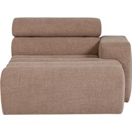 Sofaelement Woood "Novi Bezug mit verstellbarer Nackenst&uuml;tze B 109 x T 173 x H 86 cm", braun (taupe), B:109cm H:86cm T:173cm, Polsterelemente, Tragkraft 120 kg, Maximale Verschlei&szlig;festigkeit