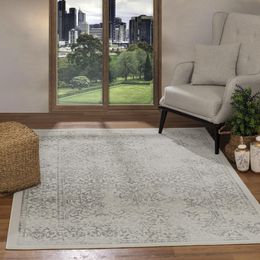 Teppich LIVABLISS "MONTREAL", grau, B:160cm H:10mm L:215cm, Polypropylen (PP), Teppiche, Teppich, Vintage Orient Teppich im Boho Stil