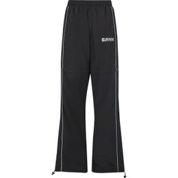 Jogginghose Karl Kani "Karl Kani Karl Kani OG Sport Adjustable Trackpants", Herren, Gr. M, US-Gr&ouml;&szlig;en, schwarz, lightblau, 100% Polyamid, loose fit, Hosen Jogginghose
