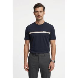 T-Shirt BOSS "Authentic", Jungen, Gr. M, dunkelblau 405, Single Jersey, Obermaterial: 100% Baumwolle, unifarben, regular fit normal, Rundhals, Shirts T-Shirt