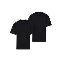 T-Shirt Urban Classics "Urban Classics Herren Tall Tee 2-Pack", Jungen, Gr. L, schwarz schwarz, 100% Baumwolle, unifarben, normal, Rundhals, Shirts T-Shirt