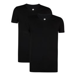 T-Shirt PETROL INDUSTRIES "Men Body Fit V-Neck - 2PACK", Jungen, Gr. XL (42), schwarz, Jersey, Obermaterial: 95% Baumwolle, 5% Elasthan, k&ouml;rpernah normal, V-Ausschnitt, Shirts T-Shirt, Auch ideal zum Unterziehen