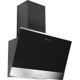 Bauknecht Kopffreihaube "DBHVP 63 LM K", Energieeffizienz: B (A+++-D), schwarz (edelstahlfarben, schwarz), B:60cm H:104cm T:36,2cm, Dunstabzugshauben, mit Randabsaugung, 3 Leistungsstufen und LED-Beleuchtung