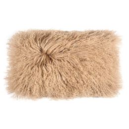 Dekokissen Pad "Glory", sand, unifarben, B:30cm L:50cm, Lammfell, Polyester, Dekokissen_Sitzkissen_Kissenh&uuml;llen, Echtfell
