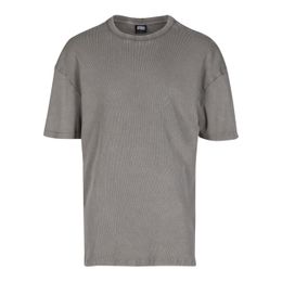 T-Shirt Urban Classics "Urban Classics Washed Rib Tee", Jungen, Gr. S, steelgrau, 95% Baumwolle, 5% Elasthan, unifarben, oversize, Rundhals, Shirts T-Shirt