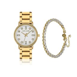 Quarzuhr MARC LAUDER "SMB1-1", gold, Armbanduhren, Damen, Quarzuhr