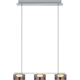LED Pendelleuchte "DUNE", nickelfarben matt, chromfarben abgesetzt, 3, 1 Stk., HELL H&Ouml;LLISCH GUTES LICHT, Leuchten, B-Link Fernbedienung, Dim to warm, Stufenlos h&ouml;henverstellbar, LED Pendelleuchte