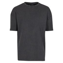 T-Shirt Urban Classics "Urban Classics Washed Rib Tee", Jungen, Gr. XL, schwarz, 95% Baumwolle, 5% Elasthan, unifarben, oversize, Rundhals, Shirts T-Shirt