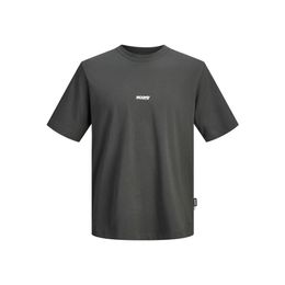 Jack & Jones PlusSize T-Shirt "JCOCLUB BACK TEXT PRINT TEE SS CN PLS", Jungen, Gr. 4XL, asphalt, Jersey, Obermaterial: 100% Baumwolle, JACK & JONES PLUSSIZE, bedruckt, regular fit normal, Rundhals, Shirts T-Shirt