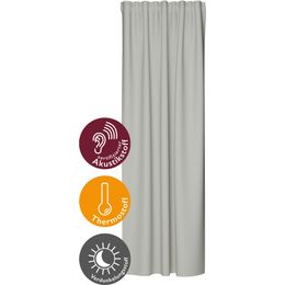 Vorhang HOMING "Galdin" Gr. 1, beige, B:140cm H:245cm, Polyester, Gardinen, Verdunklungsvorhang, blickdicht, Thermo, Energiesparend