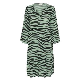 Midikleid Kaffe "Kleid KAlea", Damen, Gr. 38, N-Gr, bunt (gr&uuml;n, schwarz animal), Obermaterial: 100% Viskose LENZING ECOVERO CV LenzEcov., Kleider Midikleid