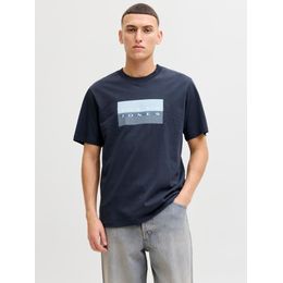 Jack & Jones Kurzarmshirt JACK & JONES "JCOFUSION DOTS PRINT TEE SS CREW SN", Jungen, Gr. M, outer space, Jersey, Obermaterial: 100% Baumwolle, bedruckt, regular fit normal, Rundhals, Shirts, Baumwolle, regular fit