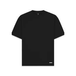 T-Shirt DROPSIZE "Dropsize Herren Super Heavy Blank T-Shirt", Jungen, Gr. XS, schwarz, 100% Baumwolle, unifarben, oversize, Rundhals, Shirts T-Shirt