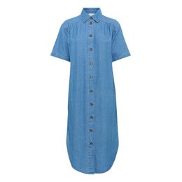 Midikleid Kaffe "Kleid KAluise", Damen, Gr. 36, N-Gr, blau (medium blau chambray), Obermaterial: 100% Baumwolle CO., Kleider Midikleid