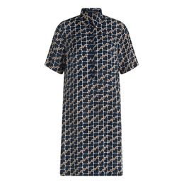 Hemdblusenkleid Betty Barclay "Damen mit Aufdruck", Damen, Gr. 46, Normalgr&ouml;&szlig;en, dunkelblau, braun, Obermaterial: 100% Viskose, figurumspielend kurz, Kleider