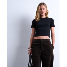 Rundhalsshirt Topshop "TSEVERYDAY SS TOP JRS NOOS", Damen, Gr. M, schwarz, Jersey, Obermaterial: 100% Baumwolle, unifarben, regular fit normal, Rundhals, Shirts Rundhalsshirt, Baumwolle, regular fit