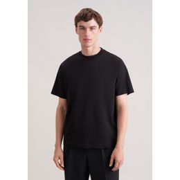 T-Shirt Seidensticker, Jungen, Gr. L, schwarz, 100% Baumwolle, unifarben, regular fit, Rundhals, Shirts T-Shirt, 1/2 Rundhals Uni