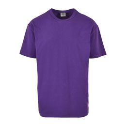 T-Shirt Urban Classics "Urban Classics Herren Organic Basic Tee", Jungen, Gr. L, realviolet, 100% Baumwolle, unifarben, normal, Rundhals, Shirts T-Shirt