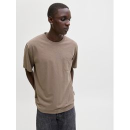 Jack & Jones Kurzarmshirt JACK & JONES "JJEDOVER SLUB TEE SS NOOS", Jungen, Gr. L, falcon, Jersey, Obermaterial: 95% Baumwolle, 5% Elasthan, unifarben, relaxed fit normal, Rundhals, Shirts, Baumwollmischung, relaxed fit
