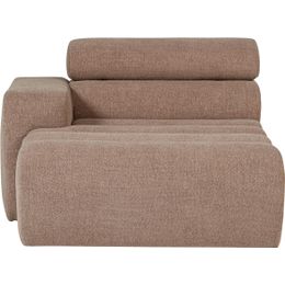 Sofaelement Woood "Novi Bezug mit verstellbarer Nackenst&uuml;tze B 109 x T 173 x H 86 cm", braun (taupe), B:109cm H:86cm T:173cm, Polsterelemente, Tragkraft 120 kg, Maximale Verschlei&szlig;festigkeit