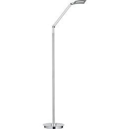 LED Stehlampe "EVOLO", nickelfarben matt, chromfarben abgesetzt, 1, &Oslash; 22cm H: 110cm, 1 Stk., HELL H&Ouml;LLISCH GUTES LICHT, Leuchten, Tastdimmer, CCT, LED Stehlampe