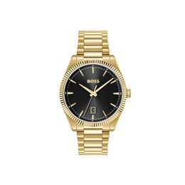 Quarzuhr BOSS "CHESWICK", goldfarben, schwarz, Armbanduhren, Herren, Quarzuhr, Armbanduhr, Herrenuhr, Edelstahlarmband, analog, Tag