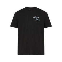 Herren T-Shirt "LINES SEASONAL"schwarz, Gr. XXL, Calvin Klein Jeans, unifarben, Web, Obermaterial: 100% Baumwolle, Shirts, Regular fit mit Print