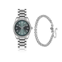 Quarzuhr MARC LAUDER "SMD9-1", silber, Armbanduhren, Damen, Quarzuhr