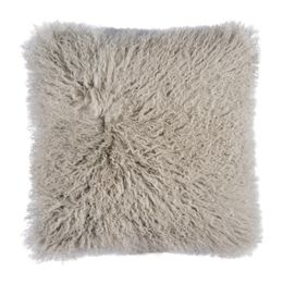 Dekokissen Pad "Glory", light grau, unifarben, B:40cm L:40cm, Lammfell, Polyester, Dekokissen_Sitzkissen_Kissenh&uuml;llen, Echtfell