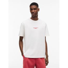 T-Shirt Tommy Jeans "TJM RELAX FIT SAILBOAT", Jungen, Gr. L, wei&szlig; (ancient wei&szlig;), Single Jersey, Obermaterial: 100% Baumwolle, relaxed fit normal, Rundhals, Shirts T-Shirt, aus Jersey mit R&uuml;ckengrafik
