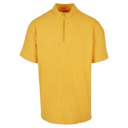 T-Shirt Urban Classics "Urban Classics Herren Boxy Zip Pique Tee", Jungen, Gr. XXL, magicmango, 100% Baumwolle, unifarben, oversize, amerikanischer Ausschnitt, Shirts T-Shirt