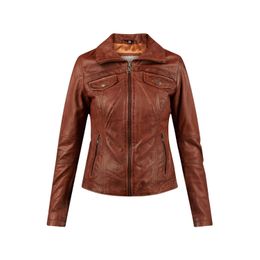Bikerjacke 7eleven "SEBACI", Damen, Gr. 34, tabak, Obermaterial: 100% Lammleder LEL. Futter: 100% Polyester PES., slim fit, Jacken, mit Ziern&auml;hten