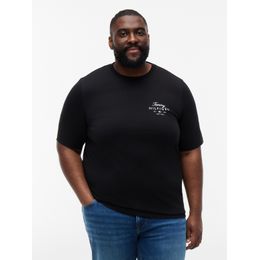 Tommy Hilfiger Big & Tall Herren T-Shirt "BT-SCRIPT STACK"schwarz, Gr. 4XL, TOMMY HILFIGER BIG & TALL, Single Jersey, Obermaterial: 100% Baumwolle, Shirts, Gro&szlig;e Gr&ouml;&szlig;en, aus