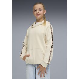 Kapuzensweatshirt Puma "ESS GRAPHIC ANIMAL HOODIE TR G", M&auml;dchen, Gr. 152, alpine snow, Sweatware, Obermaterial: 68% Baumwolle, 32% Polyester, bedruckt, regular fit normal, angesetztes B&uuml;ndchen, Sweatshirts, f&uuml;r Jugendliche, sportlicher Stil, mit Kapuze, mit K&auml;ngurutasche
